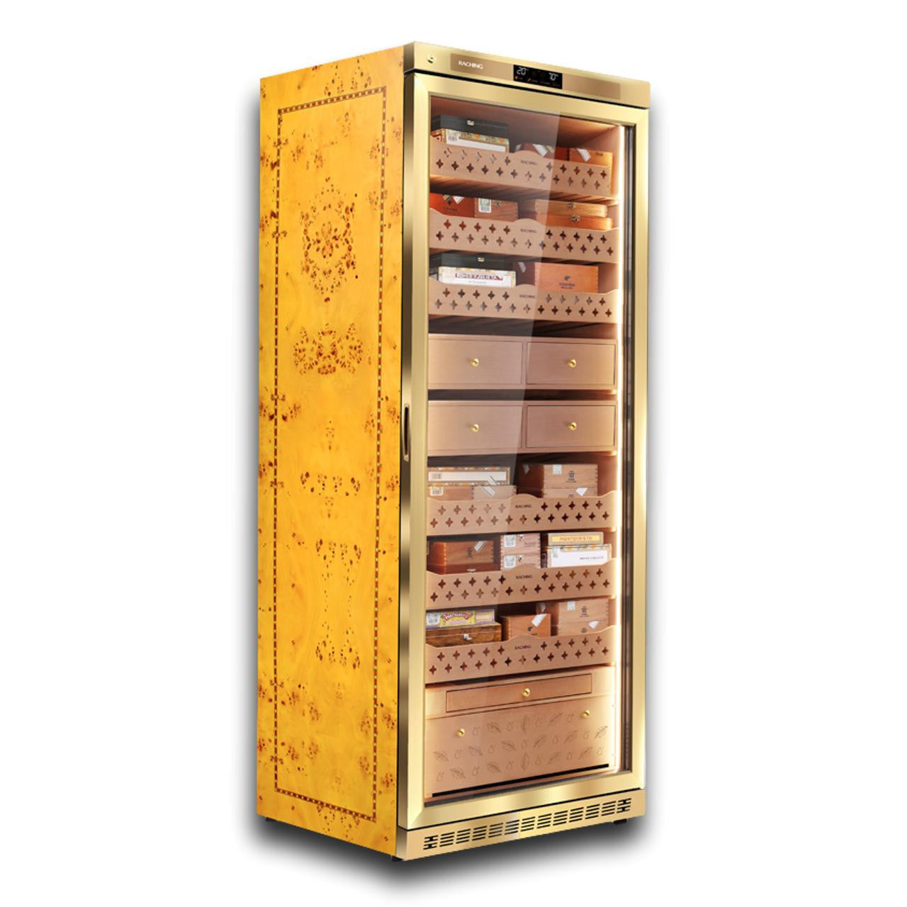 Raching MON5800A Climate Control Gold Burl 4,000-Cigar Electric Humido – Northwoods Humidors
