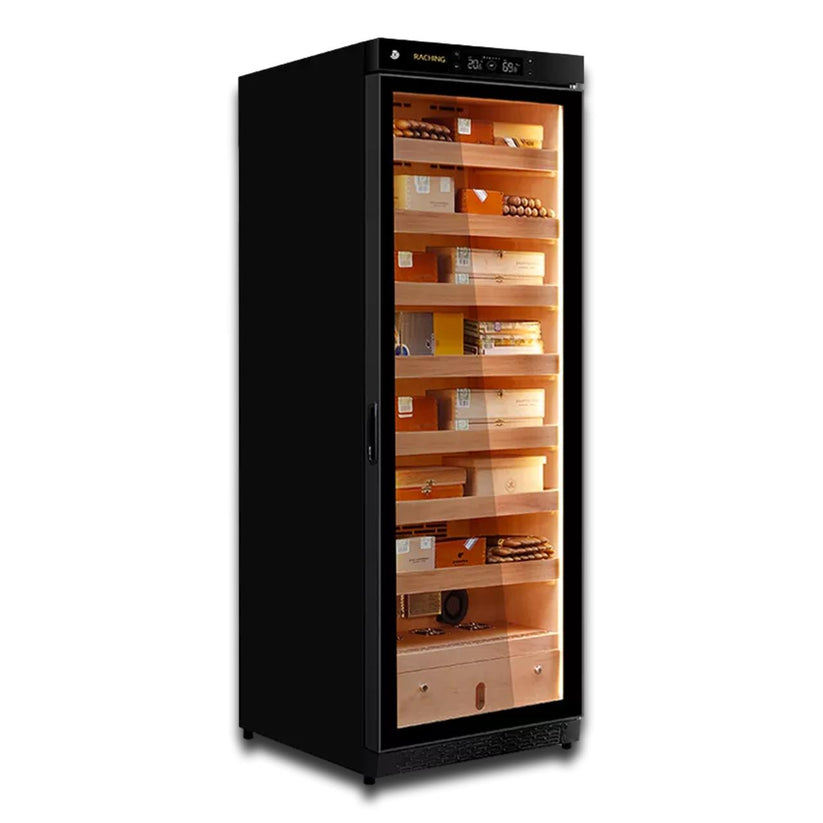 Raching C380A Climate Control Black Wood 1,500-Cigar Electric Humidor ...