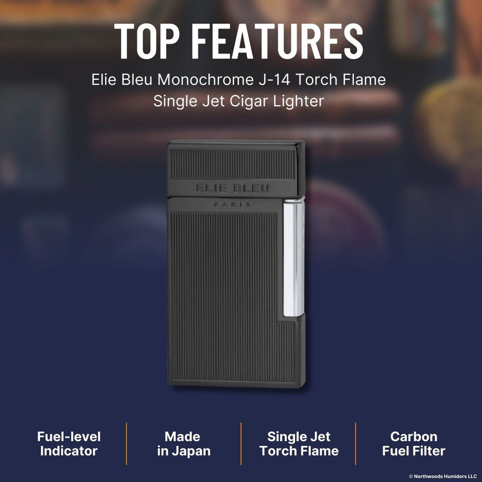 Elie Bleu Monochrome J-14 Torch Flame Single Jet Cigar Lighter ...