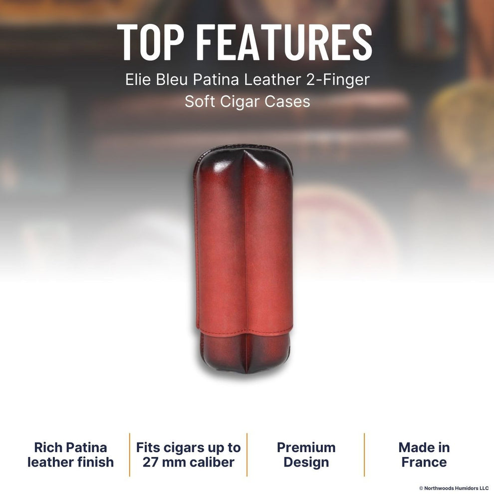 Elie Bleu Patina Leather 2-Finger Soft Cigar Cases – Northwoods Humidors