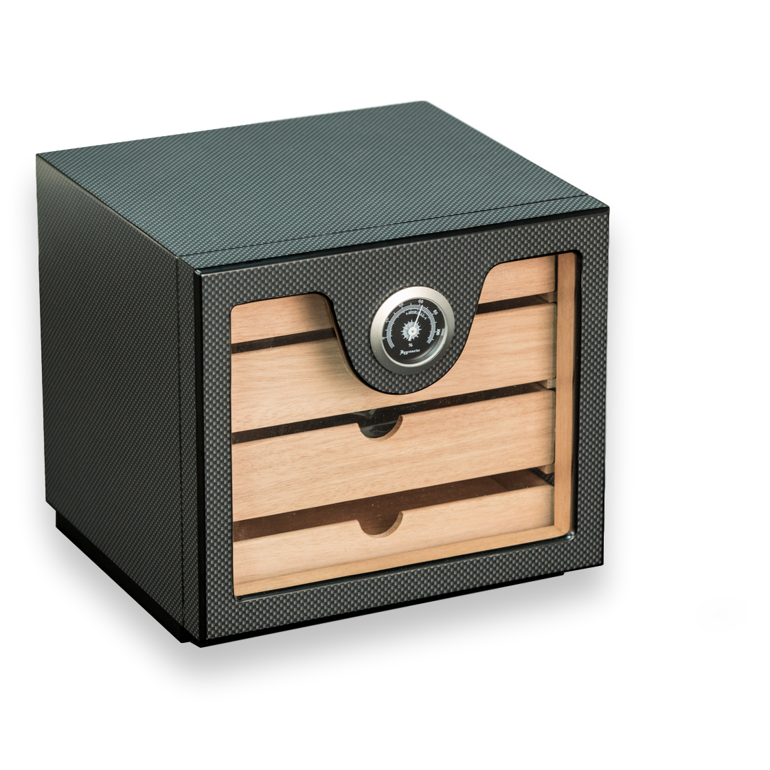 Bey-Berk Carbon Fiber Matte Finish Humidor with Glass Door – Northwoods ...
