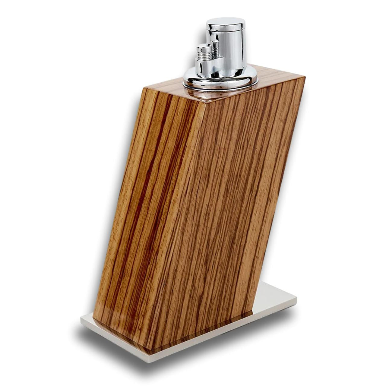 Elie Bleu Zebrano Classic Wood Torch Flame Triple Jet Tabletop Cigar L ...