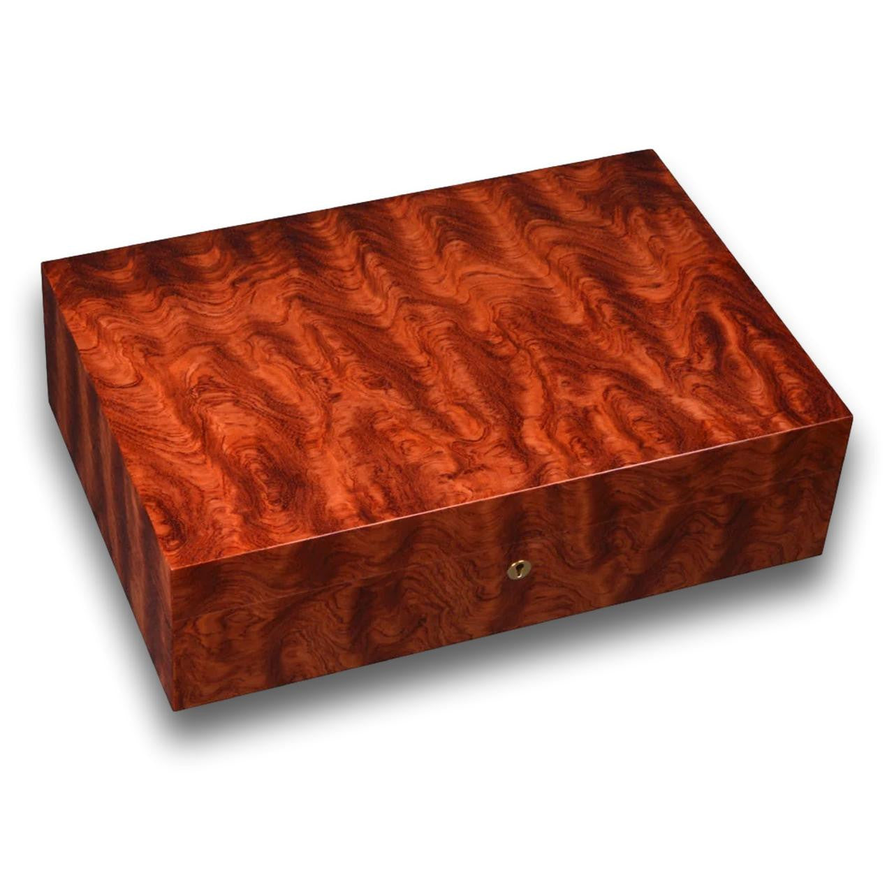 Elie Bleu Figured Bubinga Classic Wood 110-Cigar Desktop Humidor ...