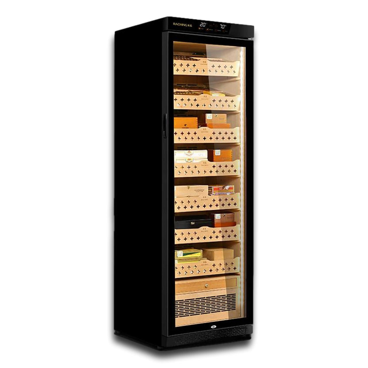 Raching MON3800A Climate Control Black Wood 1,800-Cigar Electric Humid ...