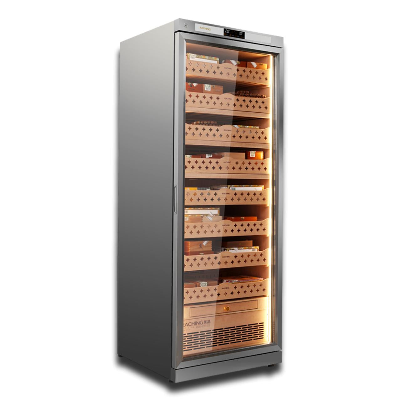 Raching CT48A Climate Control Silver Stainless Steel 4,000-Cigar Elect ...
