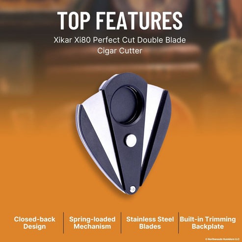 Xikar Xi80 Perfect Cut Double Blade Cigar Cutter – Northwoods Humidors