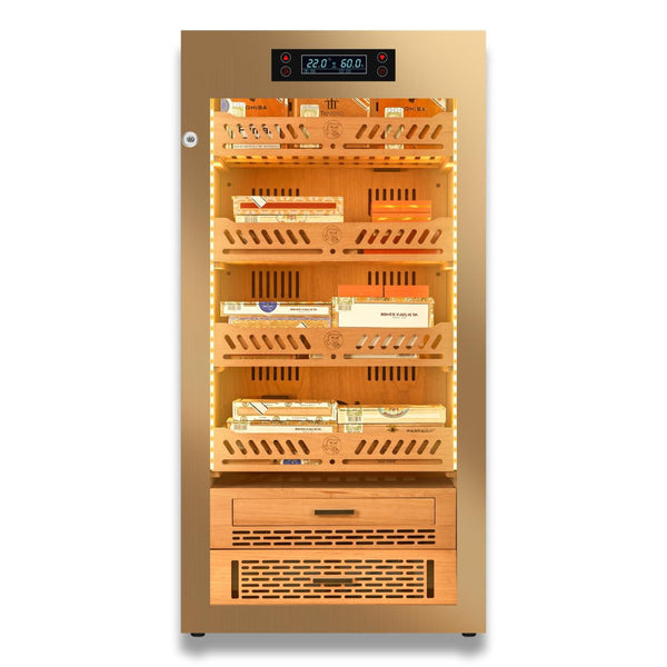 Yohtron YC-248G Premium Series Gold 1,200-Cigar Electric Humidor ...