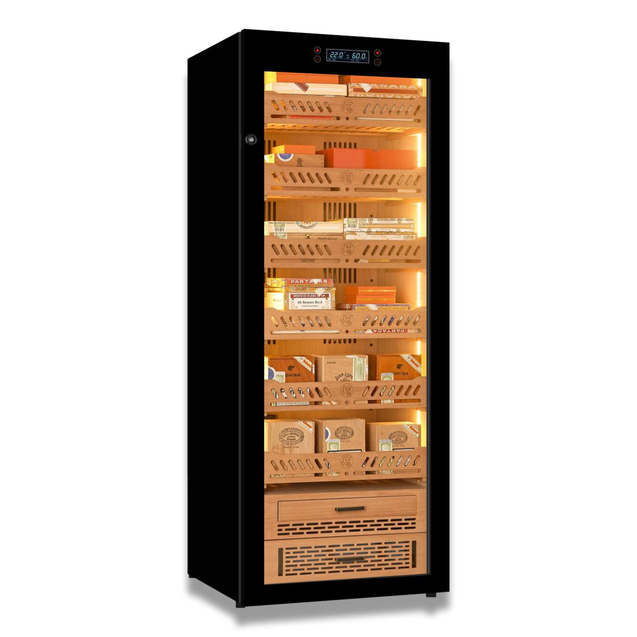Yohtron YC-288 Premium Series Classic Black 1,700-Cigar Electric Humid ...