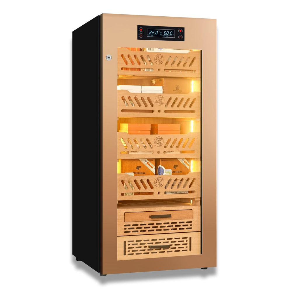 Yohtron YC-88G Premium Series Gold 450-Cigar Electric Humidor ...